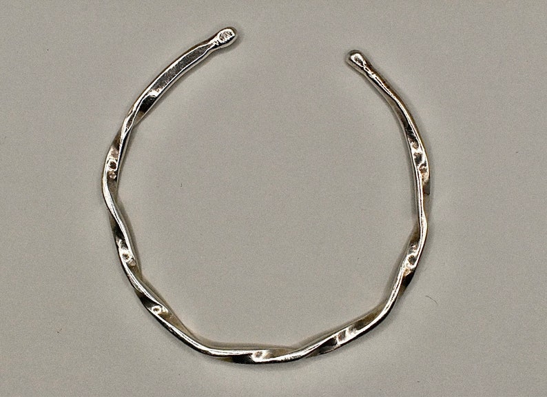 Twisted Silver Bangle - Solid Bangle- Handmade Modern Contemporary ...