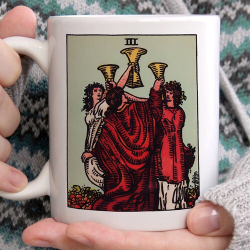The 3 of Cups Tarot Card Print the Three of Cups Card - Etsy