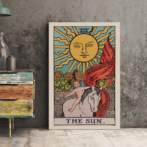 The Sun Tarot Card Print – Vintage Style Art Poster - Etsy