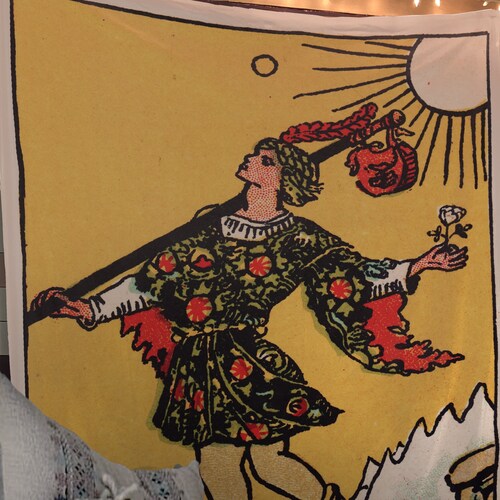 The Fool Tarot Card Tapestry Rider Waite the Fool Tapestry - Etsy