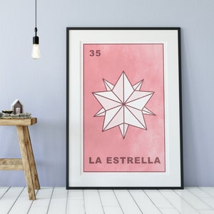 La Estrella Card Star Poster Star Tarot Pink Print, No Frame - Etsy