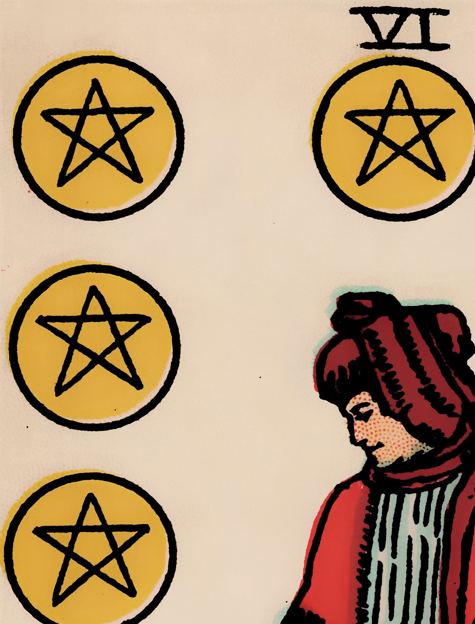 Six of Pentacles Tarot Card Print the Six of Pentacles Card | Etsy