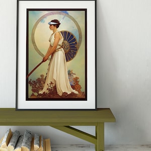 Athena Greek Goddess Poster, Athena Print in the Style of Mucha, No ...