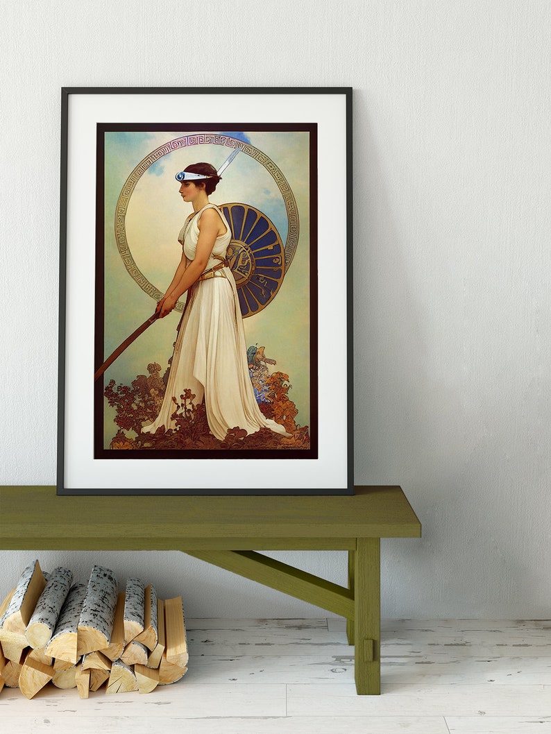 Athena Greek Goddess Poster Athena Print in the Style of - Etsy
