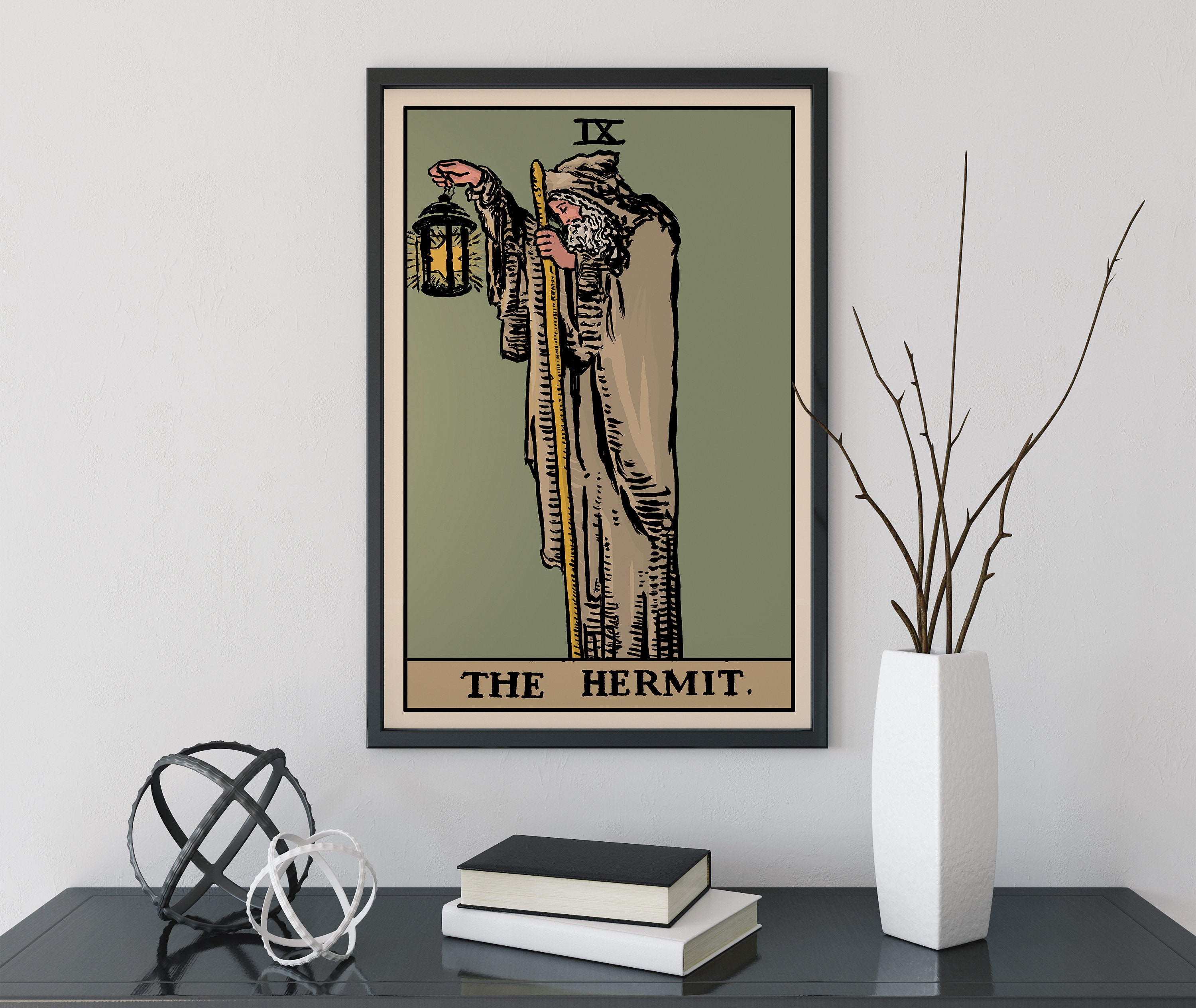 The Hermit Tarot Card Print The Hermit Card Poster By | Etsy