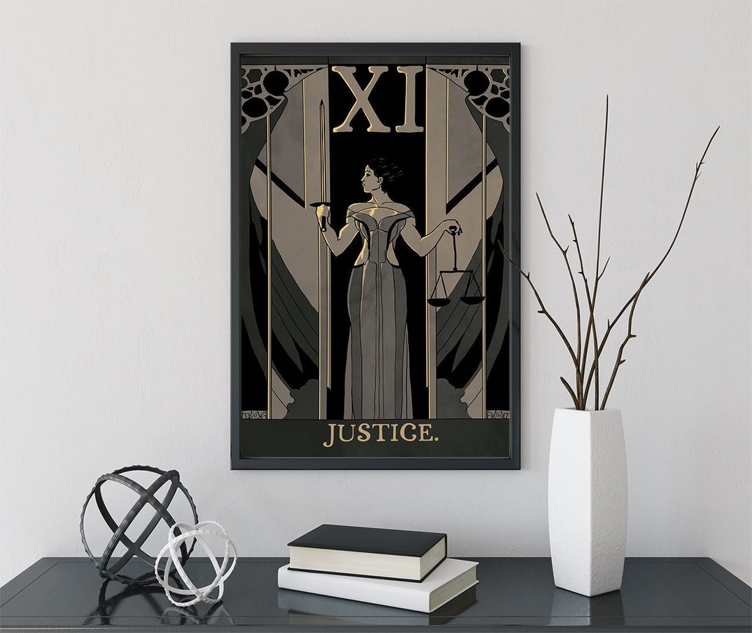 Justice Tarot Card Print Tarot Card the Justice Card Art - Etsy