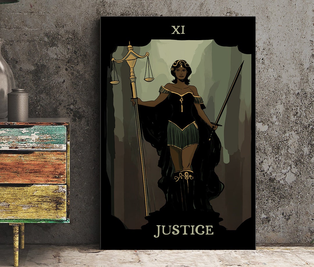 Justice Tarot Card Print – Black Woman Art, Green Menagerie - Etsy