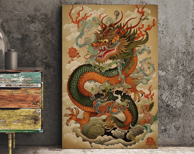 Caligraphy Ink Chinese Dragon No.7 // Premium Quality Digital AI Art ...
