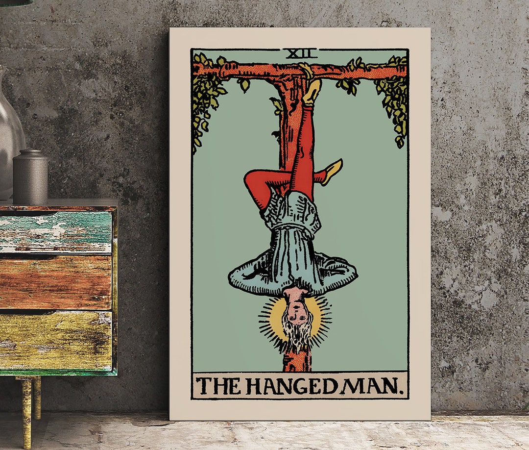 The Hanged Man - Tarot Card Print - the Hanged Man Blue Card Poster, No ...