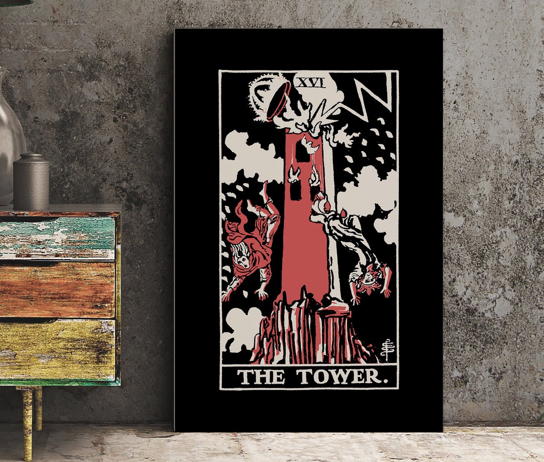 The Tower Tarot Card Art Print – Three Color Poster - Etsy