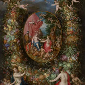 Wreath of Fruits Gothic Tapestry - the Four Seasons Personified C. 1620 ...