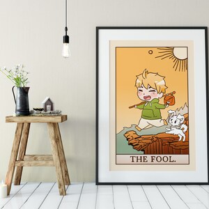 The Fool - Tarot Card Print - the Fool Card Chibi Anime Kawai Poster ...