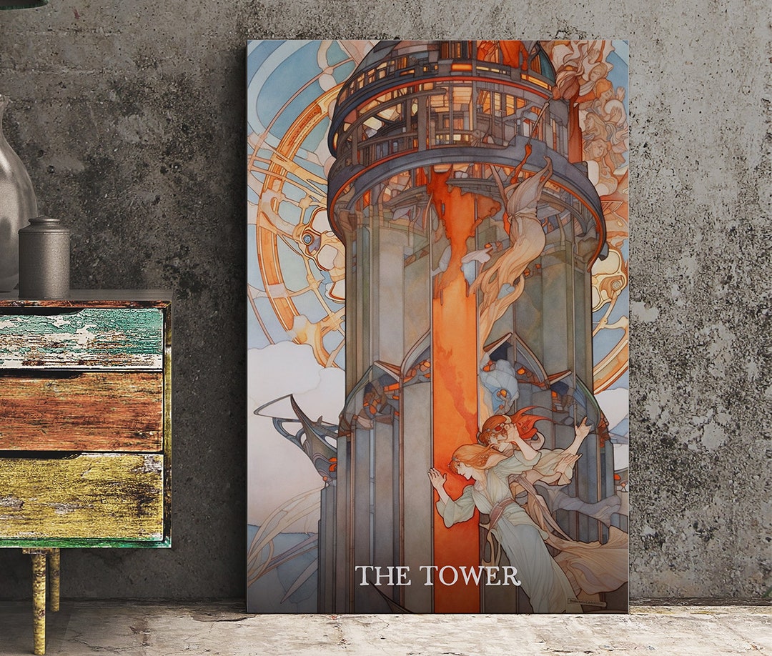 The Tower- Tarot Card Print - the Tower Card Poster, No Frame - Etsy