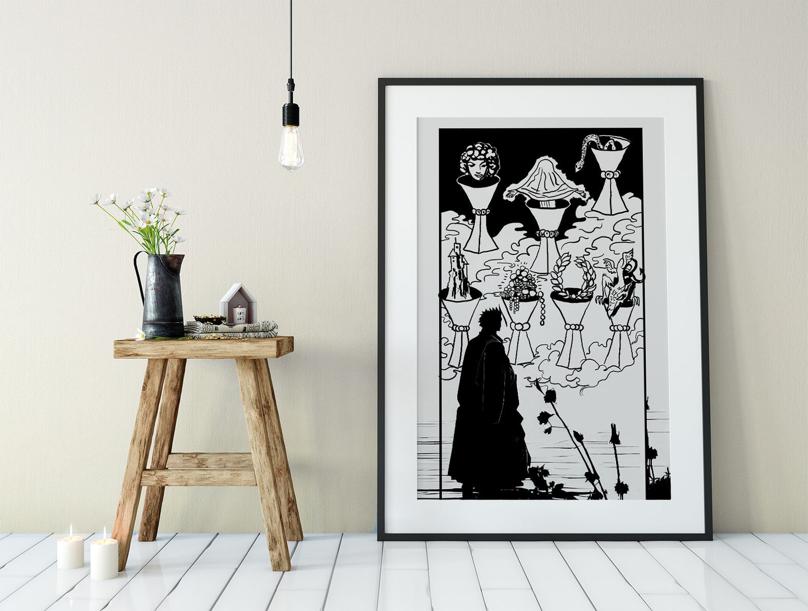 7 of Cups Tarot Card Print – Classic Tarot Art Poster - Etsy