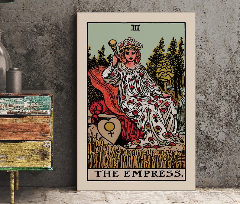 The Empress Tarot Card Print the Empress Card With Blue | Etsy