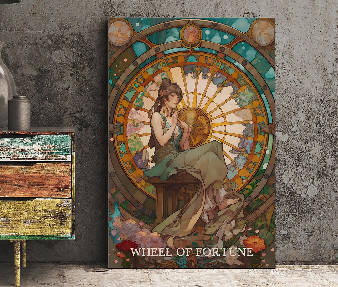 Wheel of Fortune - Tarot Card Print - Tarot Card the Wheel of Fortune ...