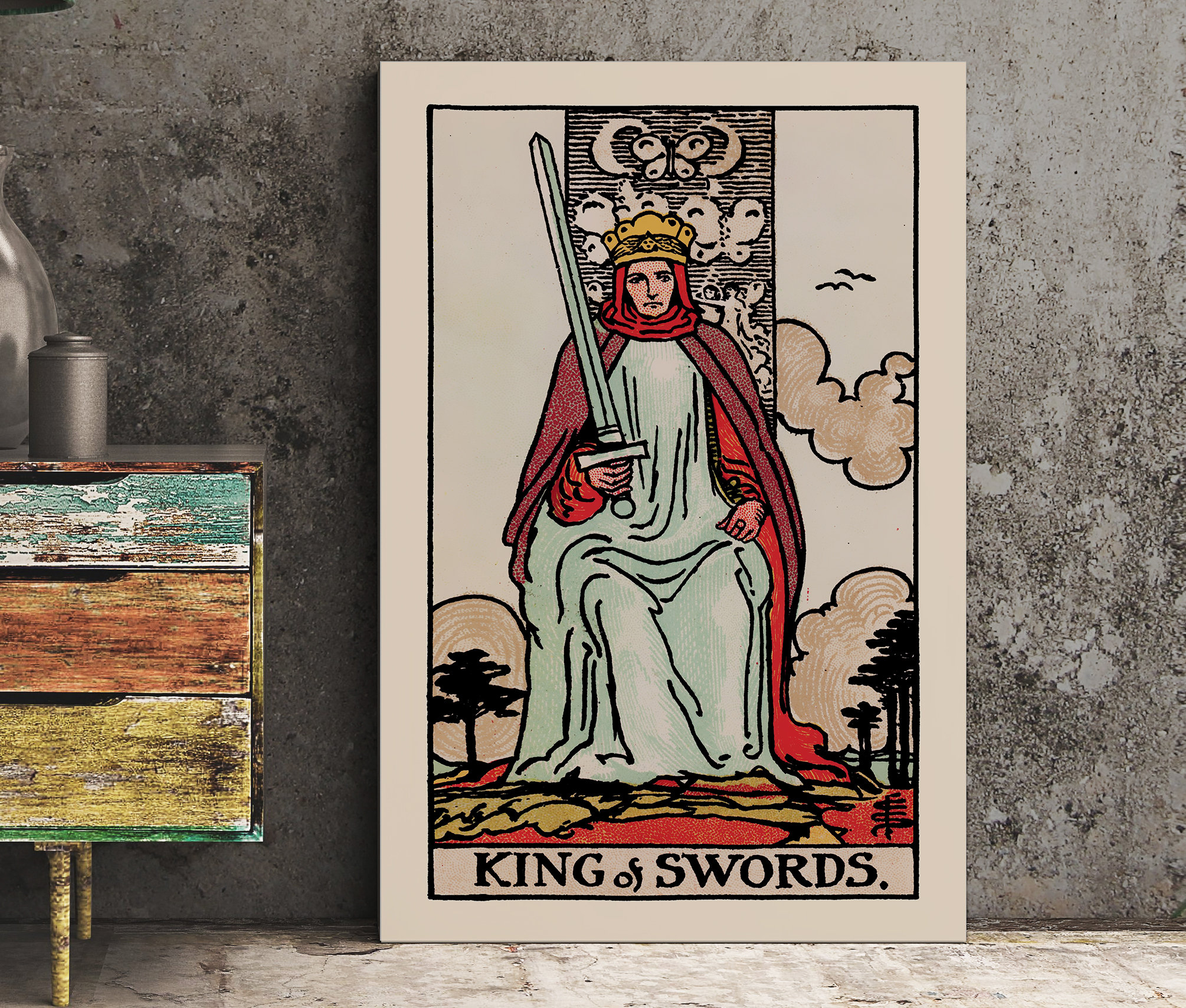 King of Swords Tarot Card Print The King of Swords Card | Etsy