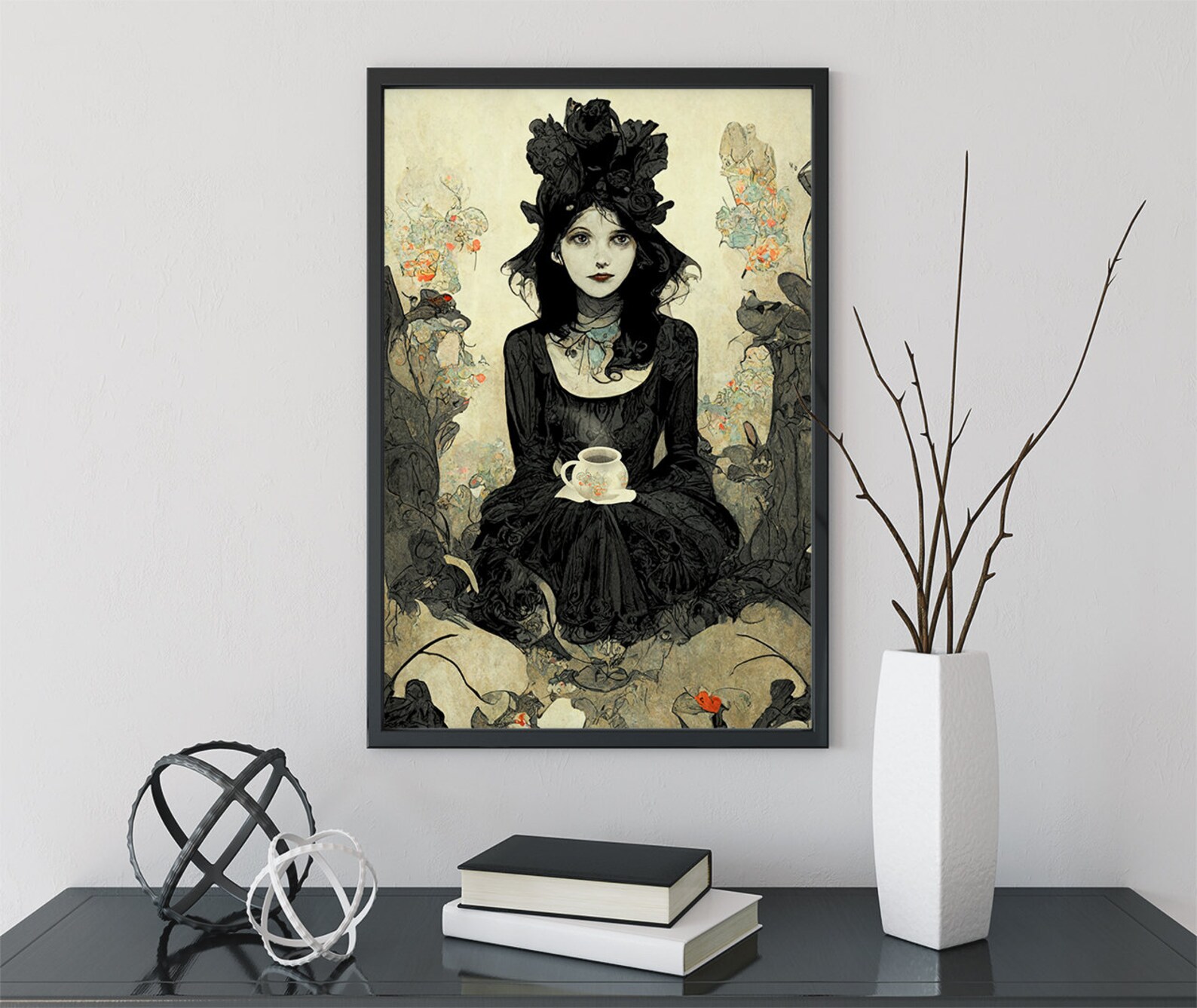 Goth Alice in Wonderland Print Goth Girl Alice in Wonderland - Etsy