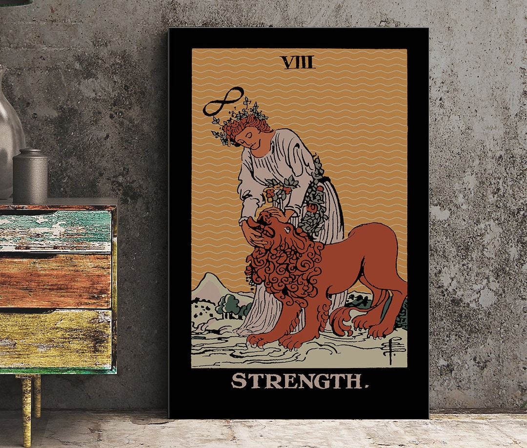 Strength - Tarot Card Print - the Strength Card Darker Colorway Poster ...