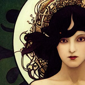 Lilith Occult Goddess Poster, Lilith Print in the Style of Mucha, No ...