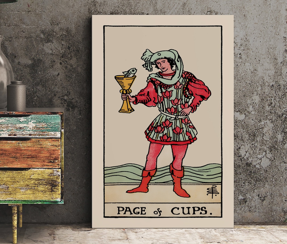 Page of Cups Tarot Card Print the Page of Cups Card Poster - Etsy