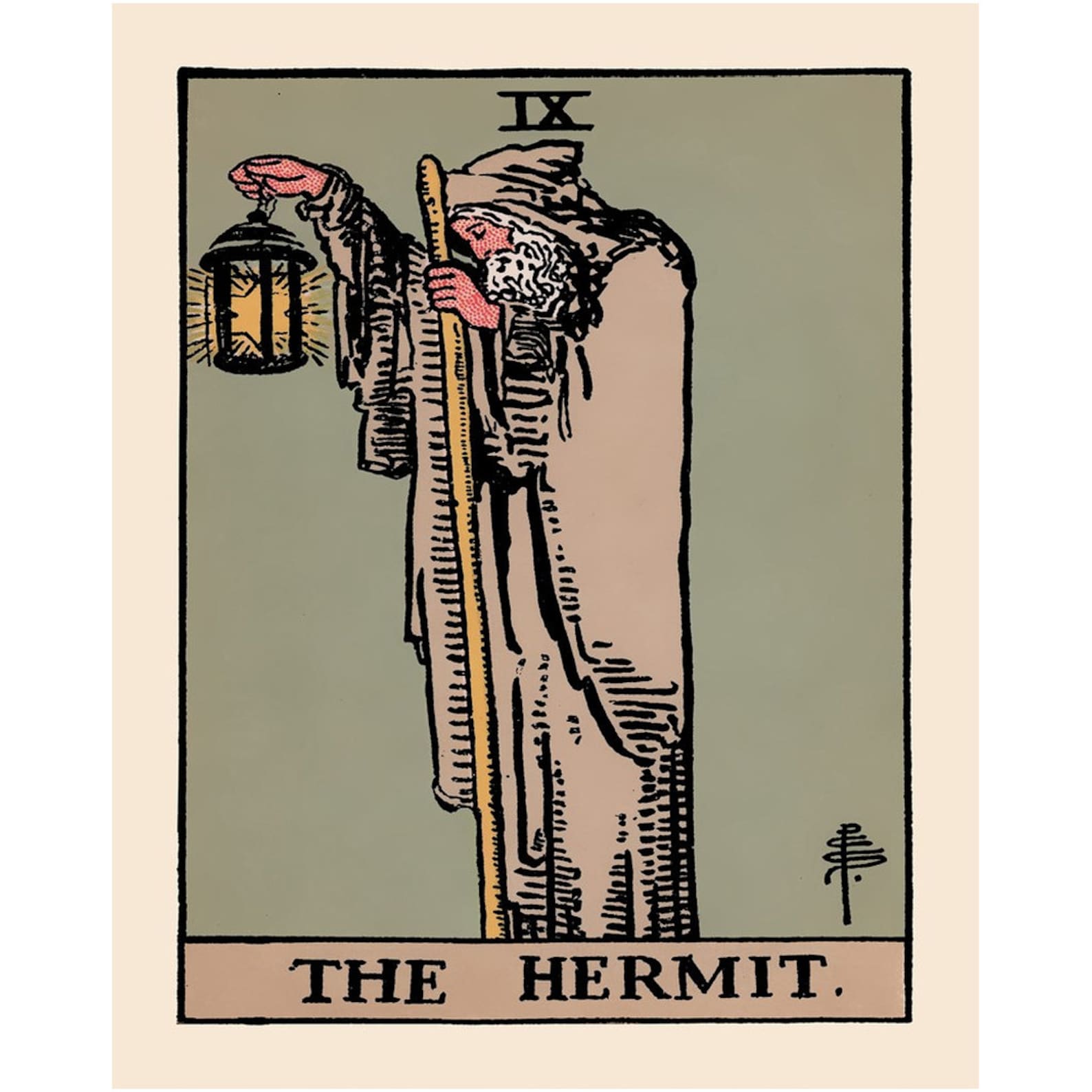 The Hermit Tarot Card Print the Hermit Card Poster No | Etsy