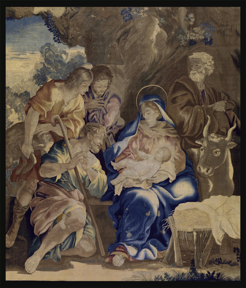 Nativity Tapestry printed - Etsy