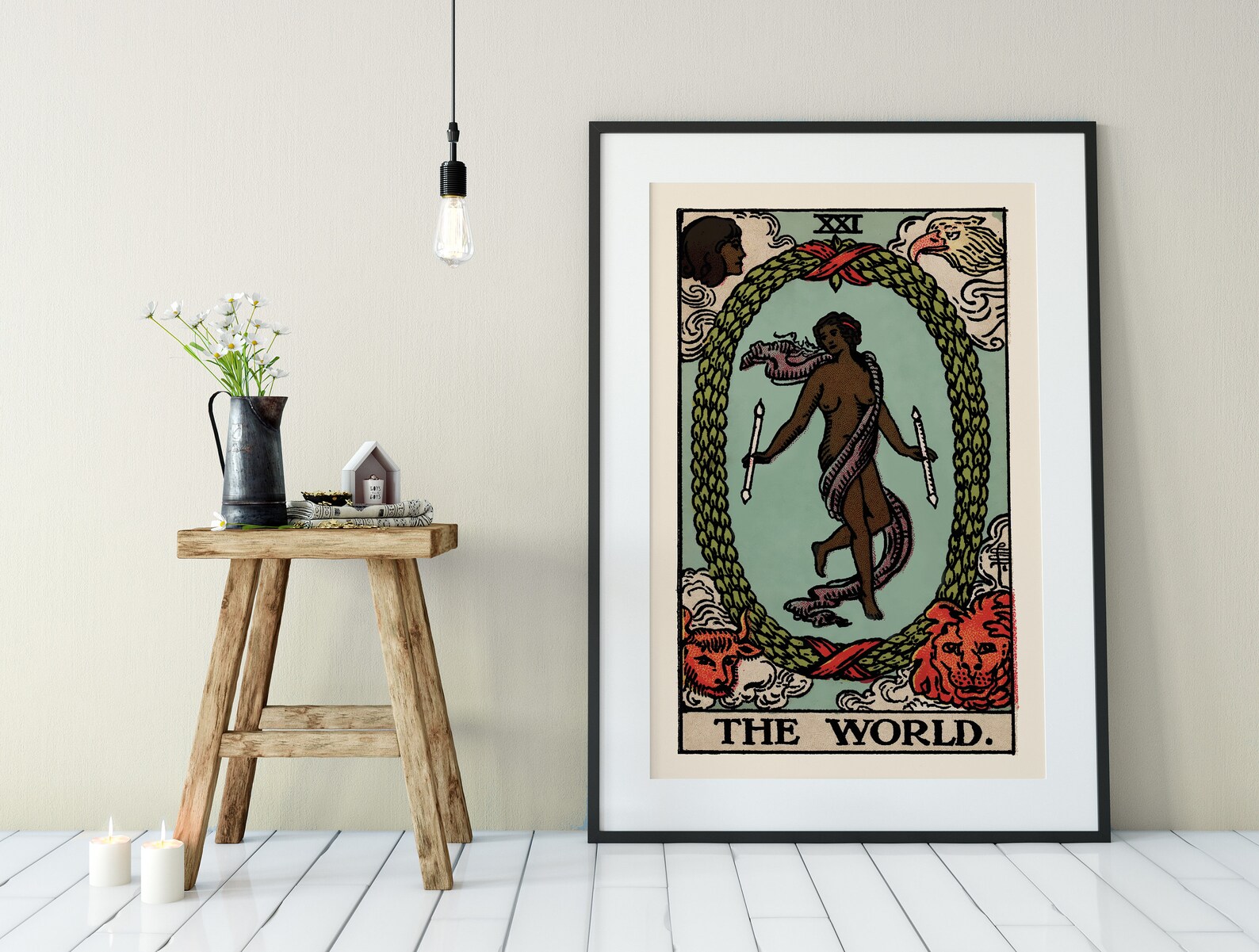 The World Tarot Card Print The World Black Woman Card | Etsy