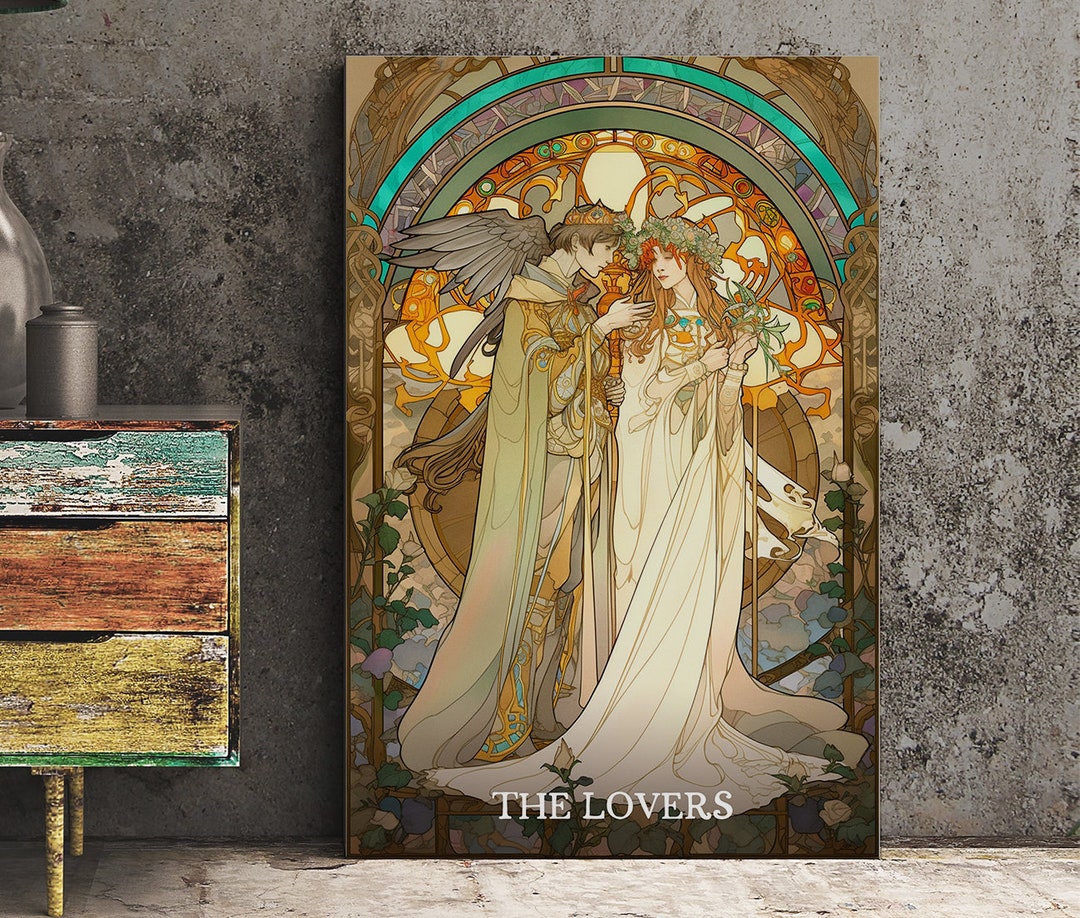 The Lovers - Tarot Card Print - the Lovers Card Poster, No Frame - Etsy
