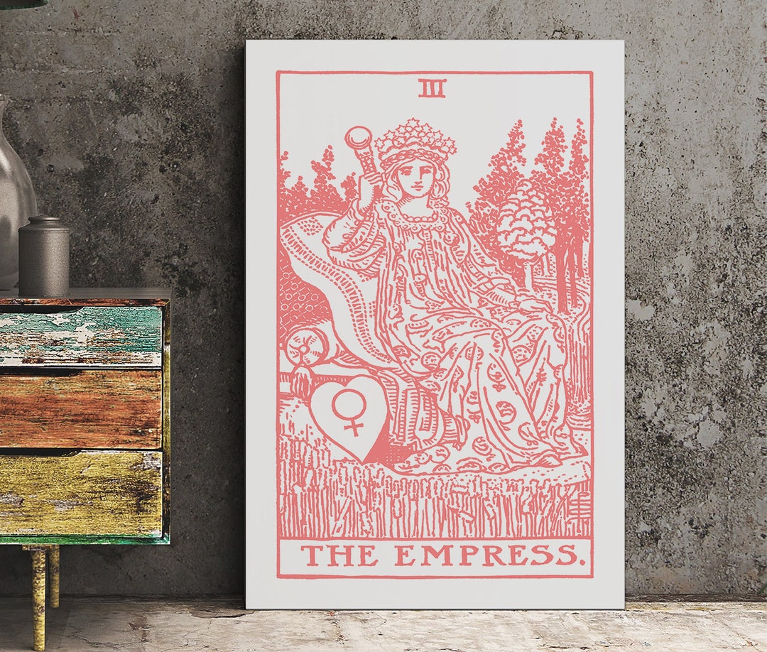 The Empress - Tarot Card Print - the Empress Card Pink and White Poster ...