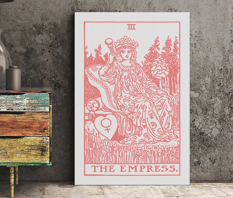The Empress - Tarot Card Print - the Empress Card Pink and White Poster ...
