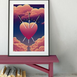 Three of Swords Tarot Card Print - Green Menagerie Tarot - Etsy