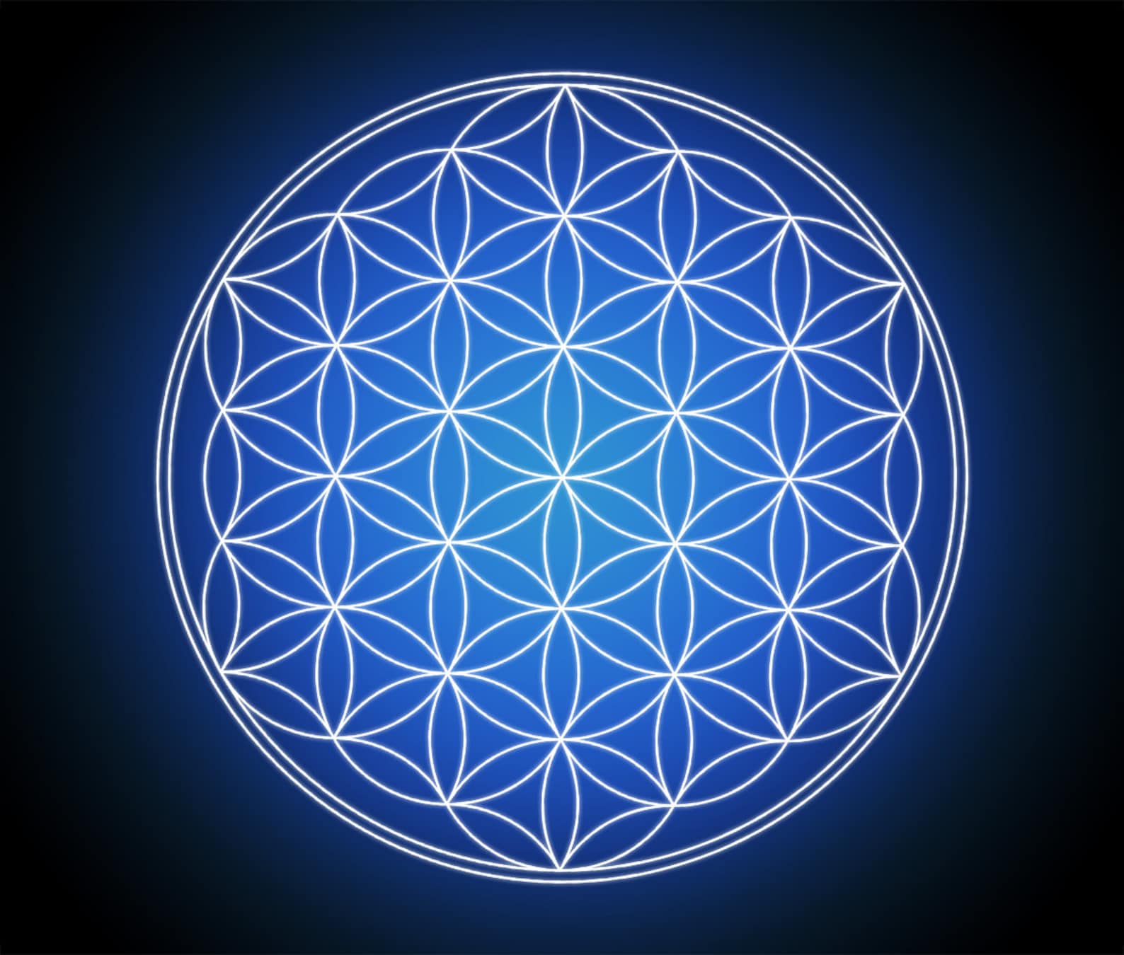 Blue Glowing Flower of Life Tapestry - Etsy
