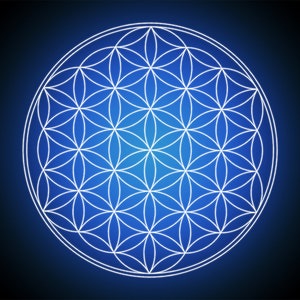 Blue Glowing Flower of Life Tapestry - Etsy
