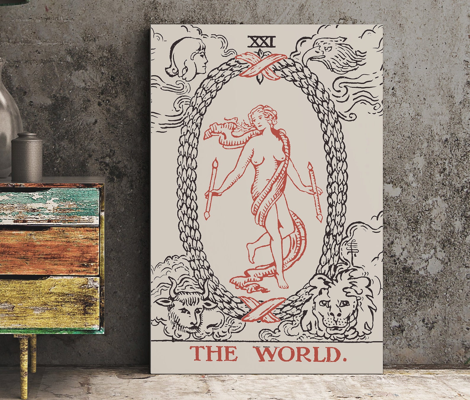 The World Tarot Card Print the World Card Neutral Vibe No - Etsy