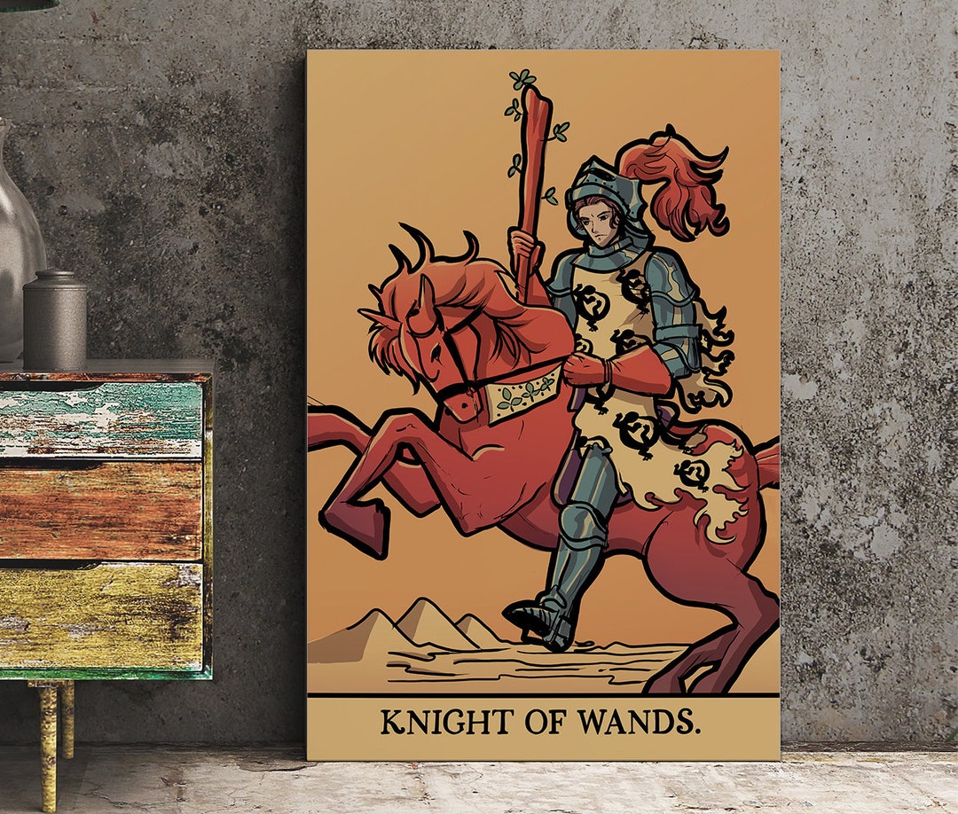 Knight of Wands Tarot Card Print – Green Menagerie Deck Poster - Etsy