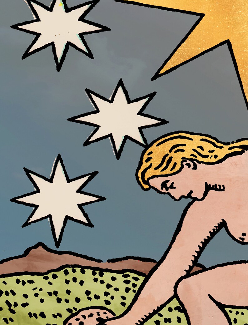 The Star Tarot Card Watercolor Tapestry Rider Waite The Star Etsy