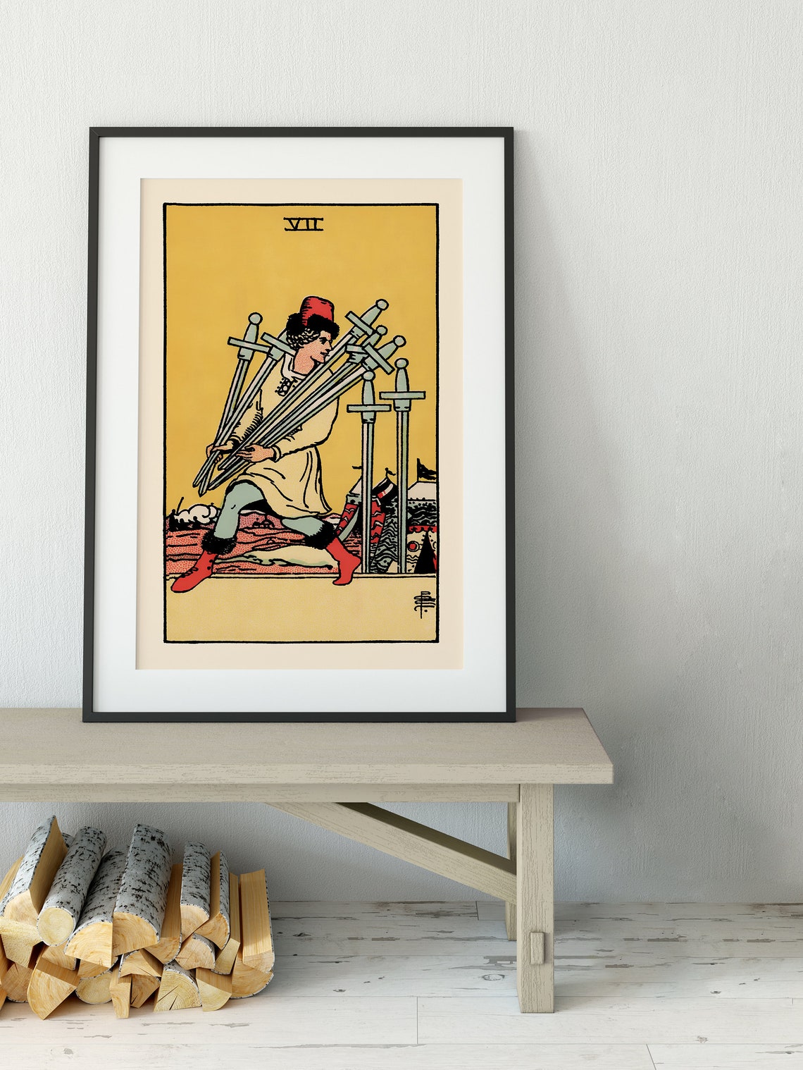 7 of Swords Tarot Card Print the Seven of Swords Card - Etsy