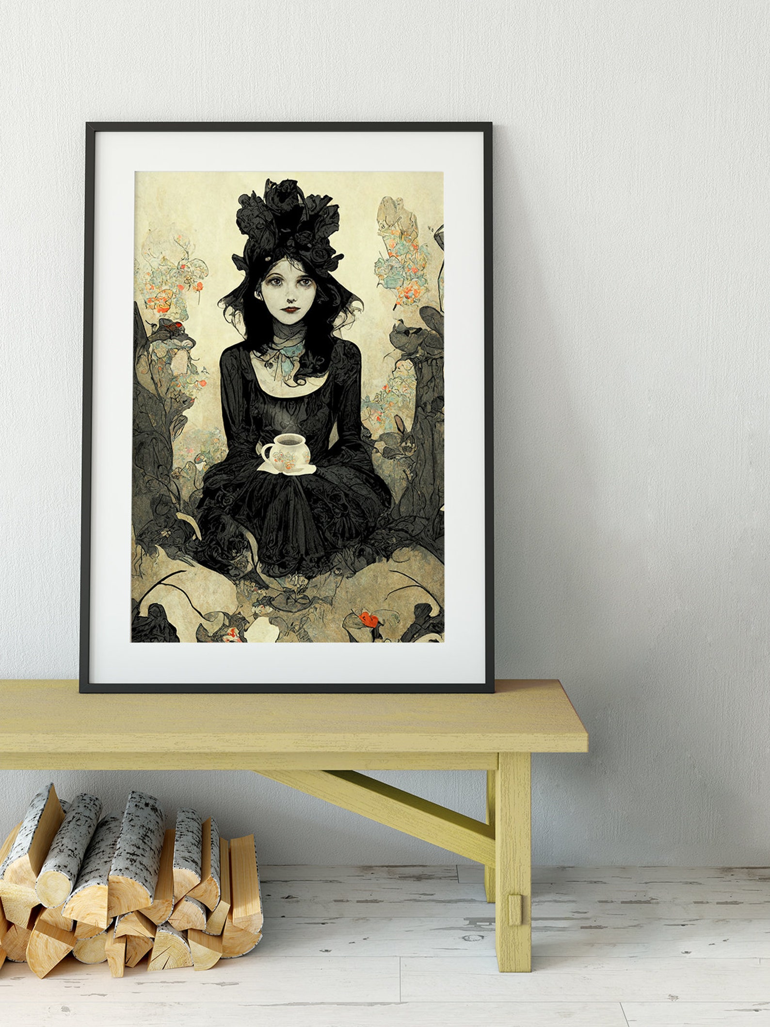 Goth Alice in Wonderland Print Goth Girl Alice in Wonderland - Etsy