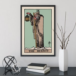 The Hermit - Tarot Card Print - the Hermit Blue Card Poster, No Frame ...