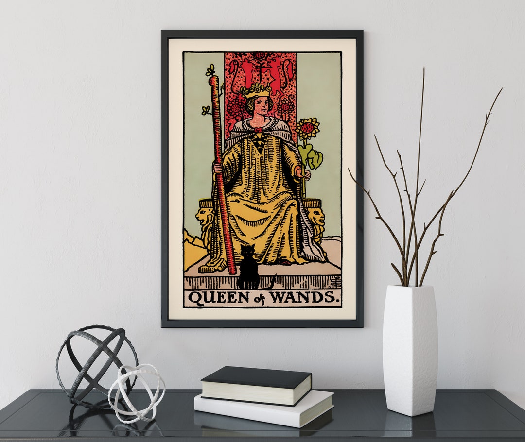 Queen of Wands- Tarot Card Print - the Queen of Wands Card Poster, No ...