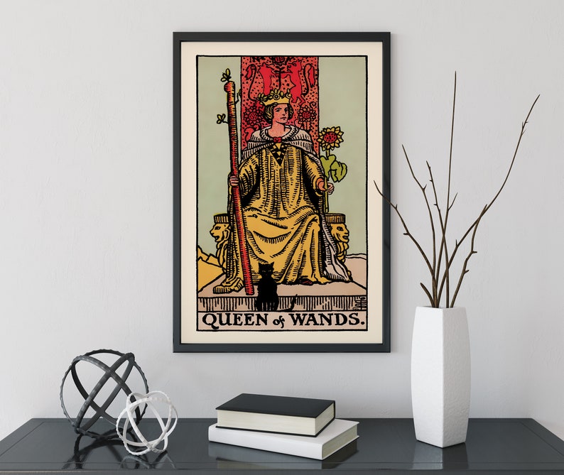 Queen of Wands Tarot Card Print – Major Arcana Art - Etsy