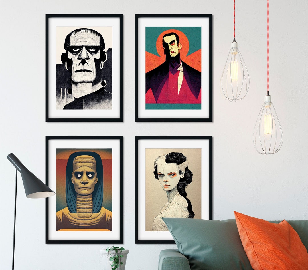 Classic Monsters Pop Art Prints Dracula, Frankenstein, the Mummy, and ...
