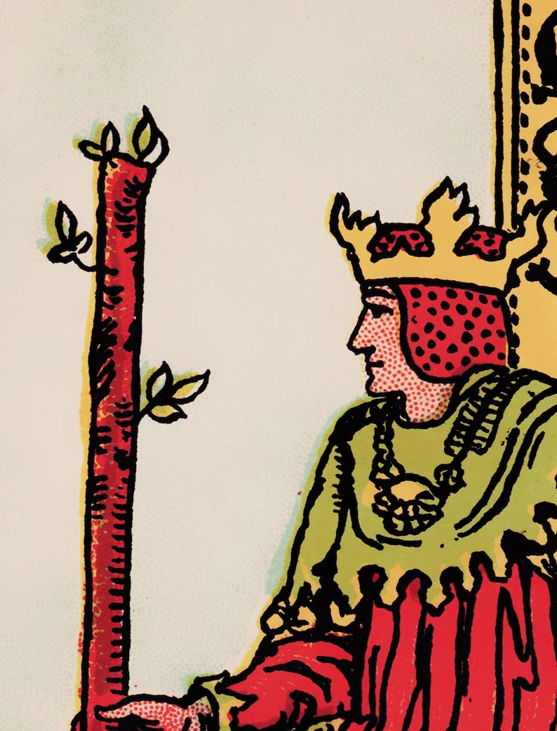 King of Wands Tarot Card Print the King of Wands Card - Etsy