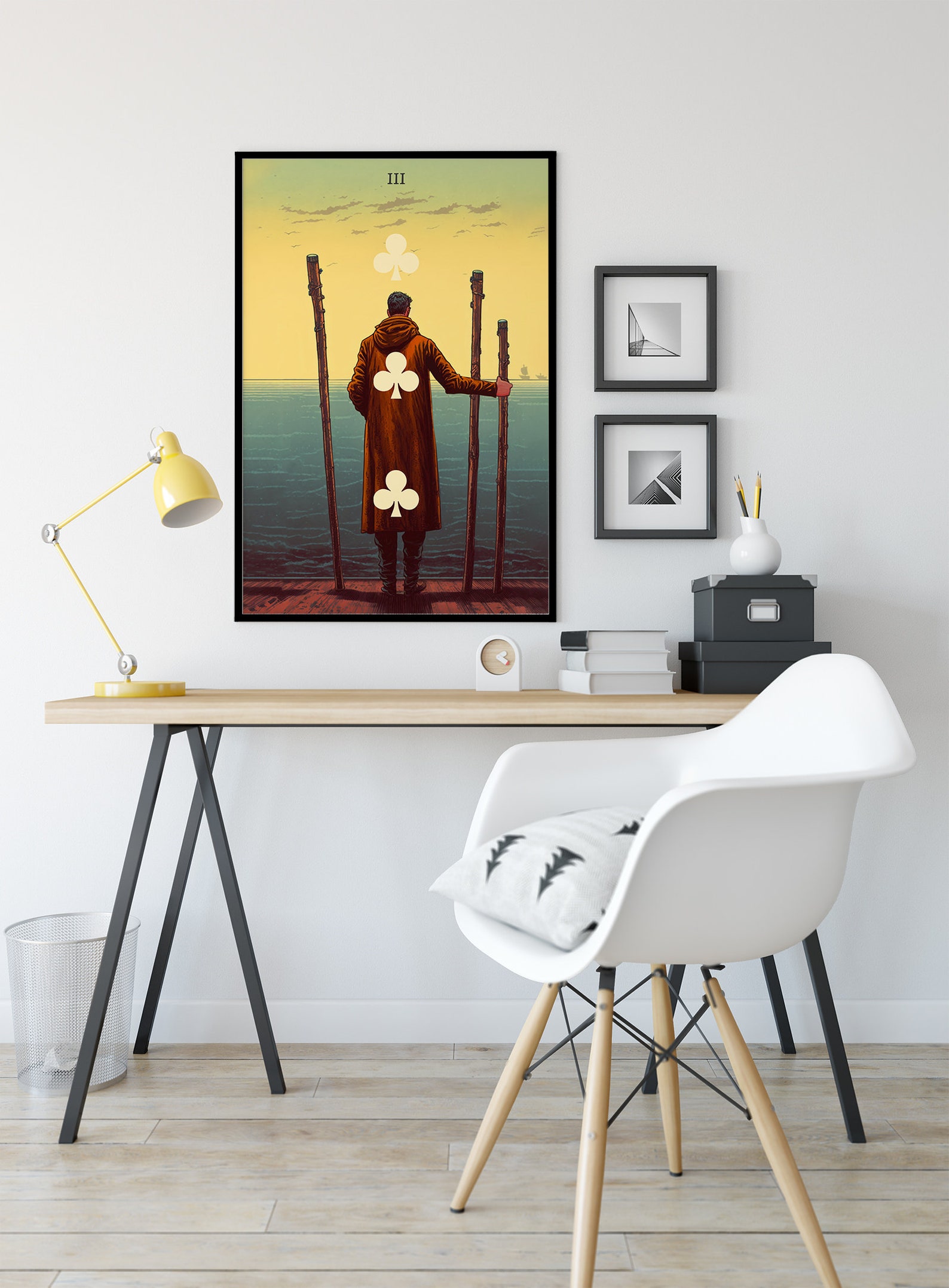 3 of Wands Tarot Card Art Print – Modern Tarot Poster - Etsy