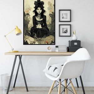 Goth Alice in Wonderland Print Goth Girl Alice in Wonderland - Etsy