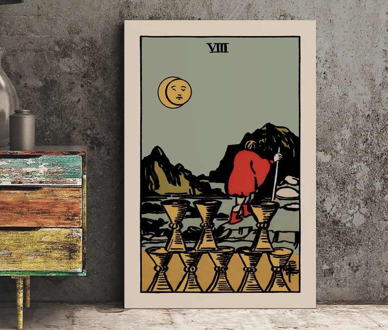 8 of Cups Tarot Card Print the Eight of Cups Card Poster - Etsy