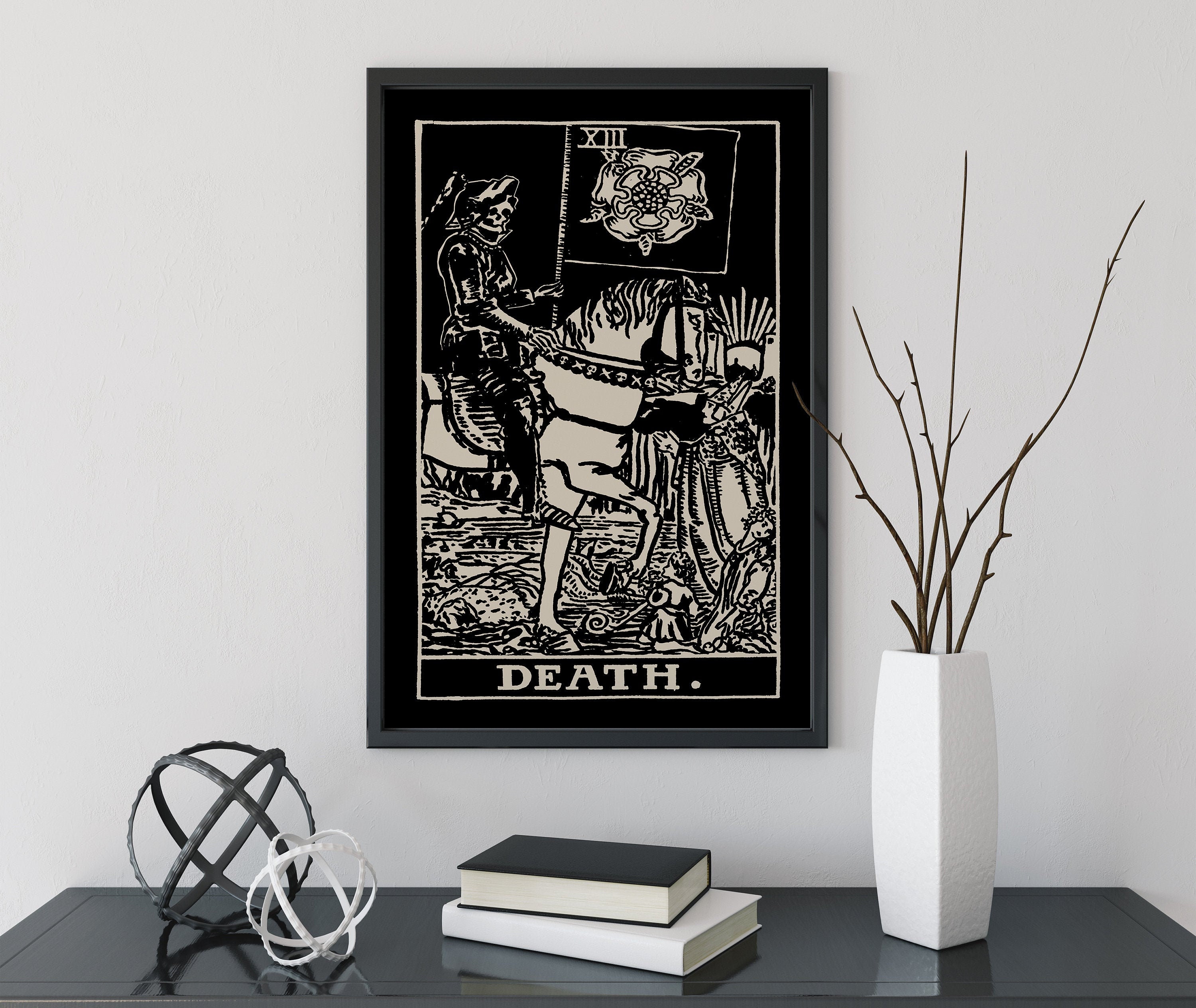 Death Tarot Card Print The Death Black Card Rider Waite | Etsy