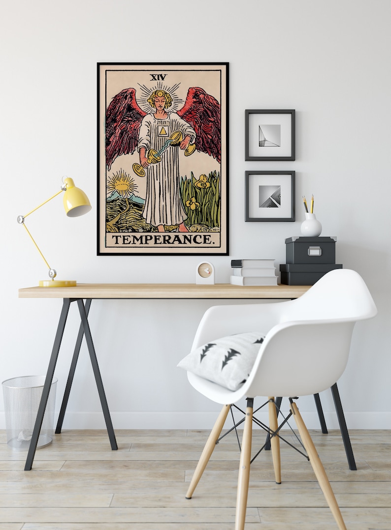 Temperance Tarot Card Print the Temperance Card Poster No - Etsy