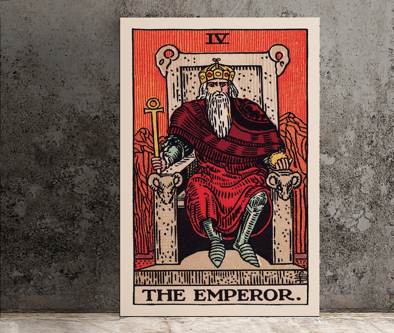 The Emperor Tarot Card Print The Emperor Card Poster No | Etsy